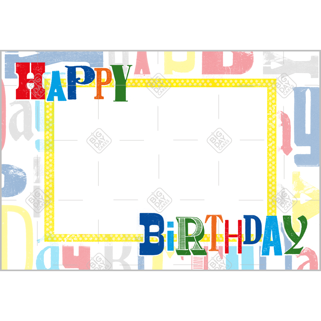 Happy Birthday landscape frame