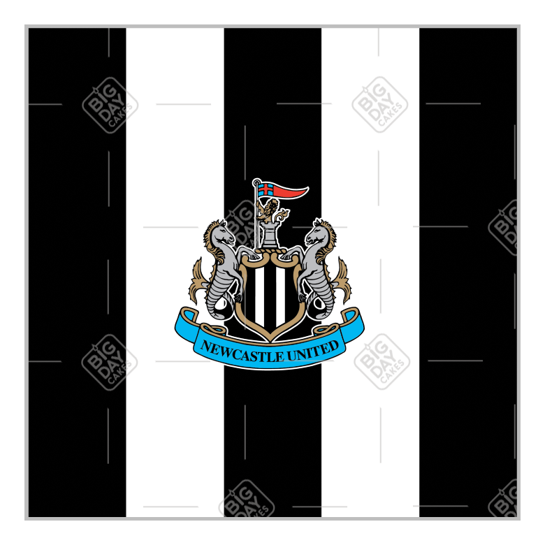 Newcastle United B&W Happy Birthday topper - square