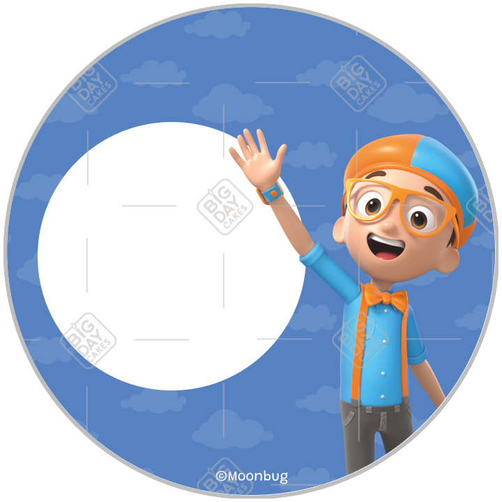 Blippi cake topper frame - round