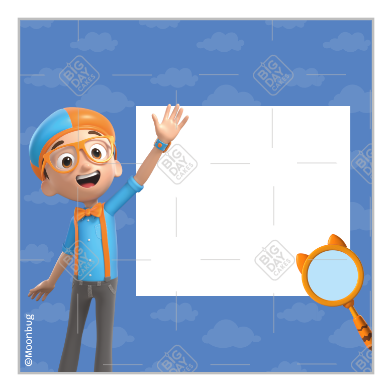 Blippi Happy Birthday cake topper frame - square